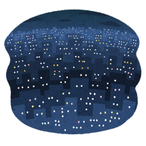 「コナンのEDみたい…」→大阪万博会場の夜景を飛行機から見るとこんな感じ🤔